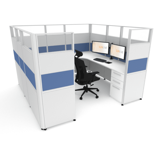 Sunline Sliding Cubicle: 8'X8' - 65" High Options