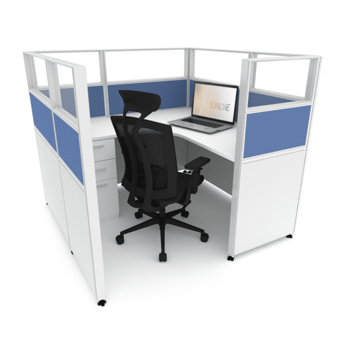Sunline Sliding Cubicle: 5'X5' - 53" High Options
