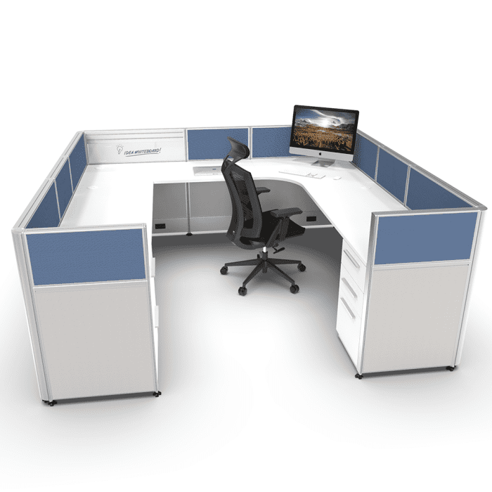 Sunline Sliding Cubicle: 8'x'8' - 41" High | Arnold's Office Furniture