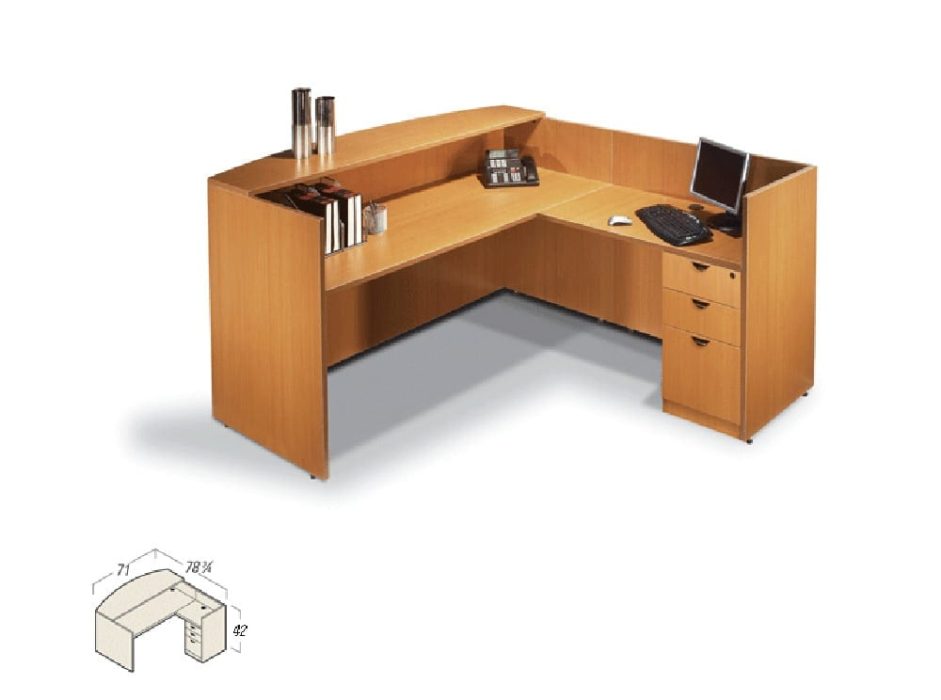New Reception Desk with Return and Pedestal with Prices