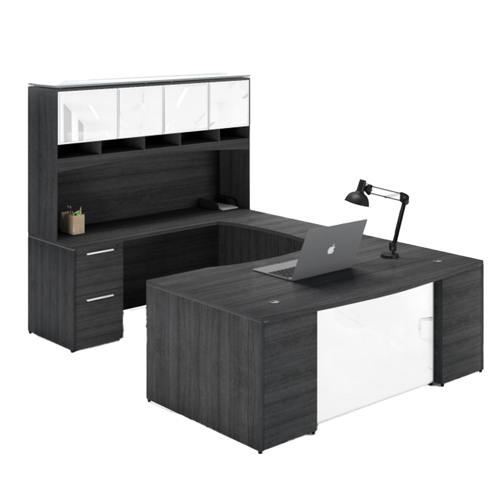 CDF U-Shaped Bow Front Desk With Hutch | Arnold's Office Furniture