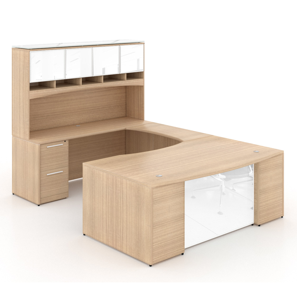 CDF U-Shaped Bow Front Desk With Hutch | Arnold's Office Furniture