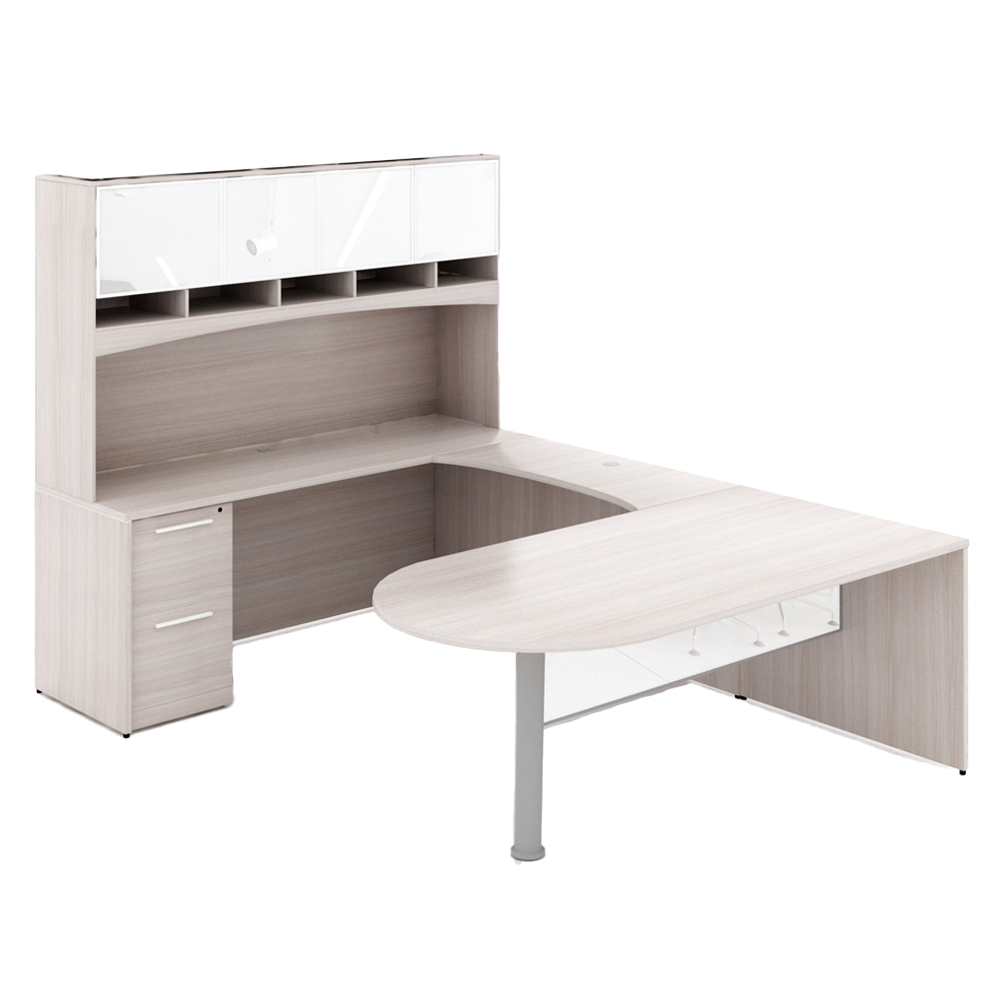 CDF U-Shaped Bullet End Desk With Hutch | Arnold's Office Furniture