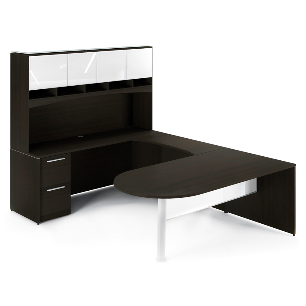 CDF U-Shaped Bullet End Desk With Hutch | Arnold's Office Furniture