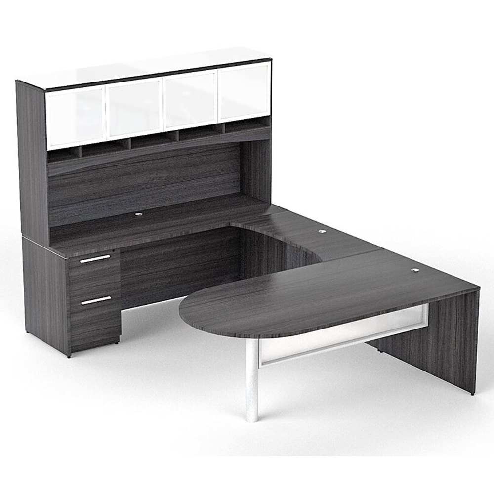 CDF U-Shaped Bullet End Desk With Hutch | Arnold's Office Furniture
